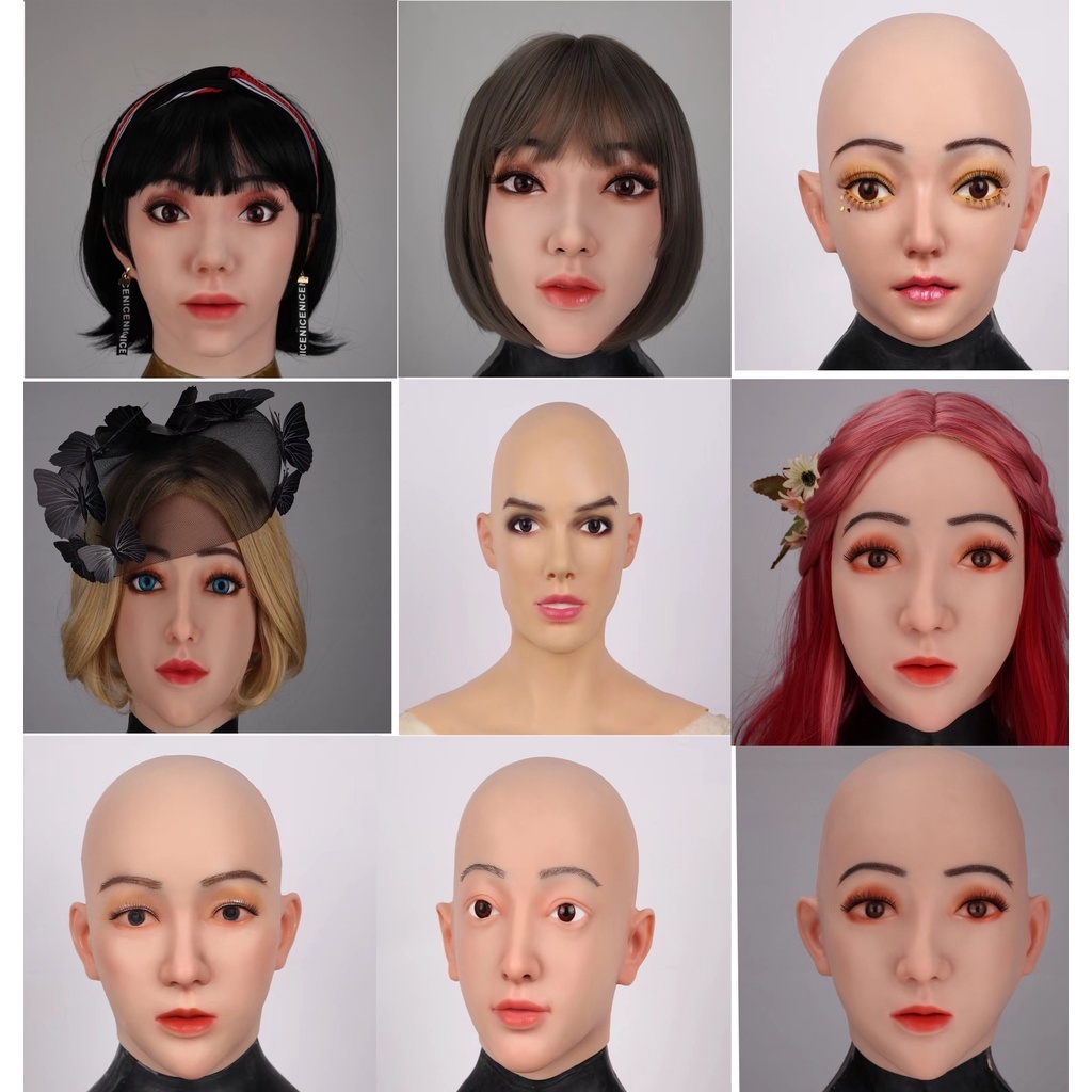 Realistic Female Mask doll mask for cosplay party human female rubber ...