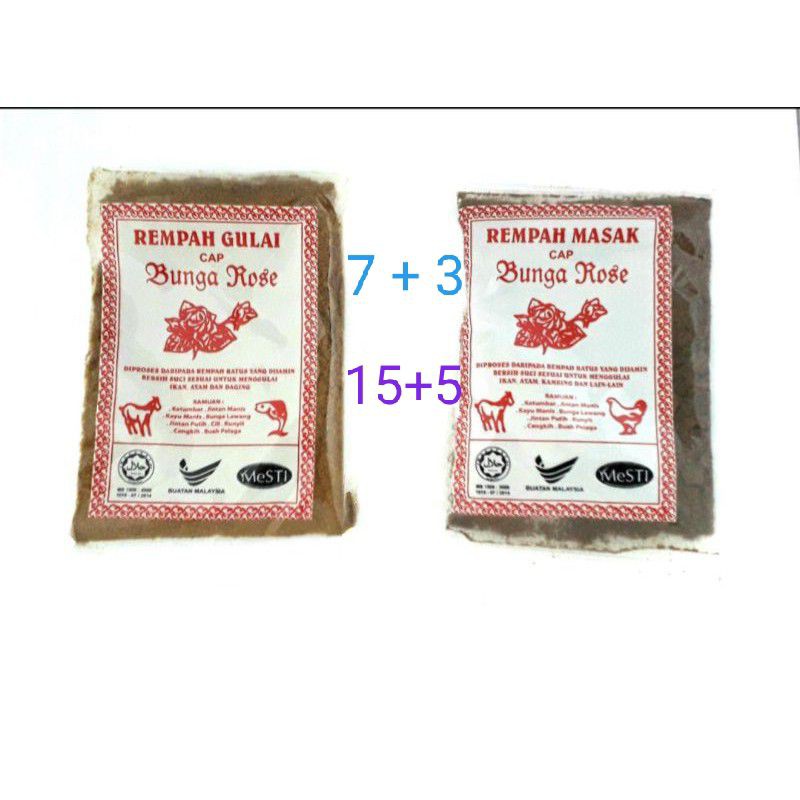 10 & 20 pack Rempah Gulai & Masak Rempah Cap Bunga Rose Terengganu ...
