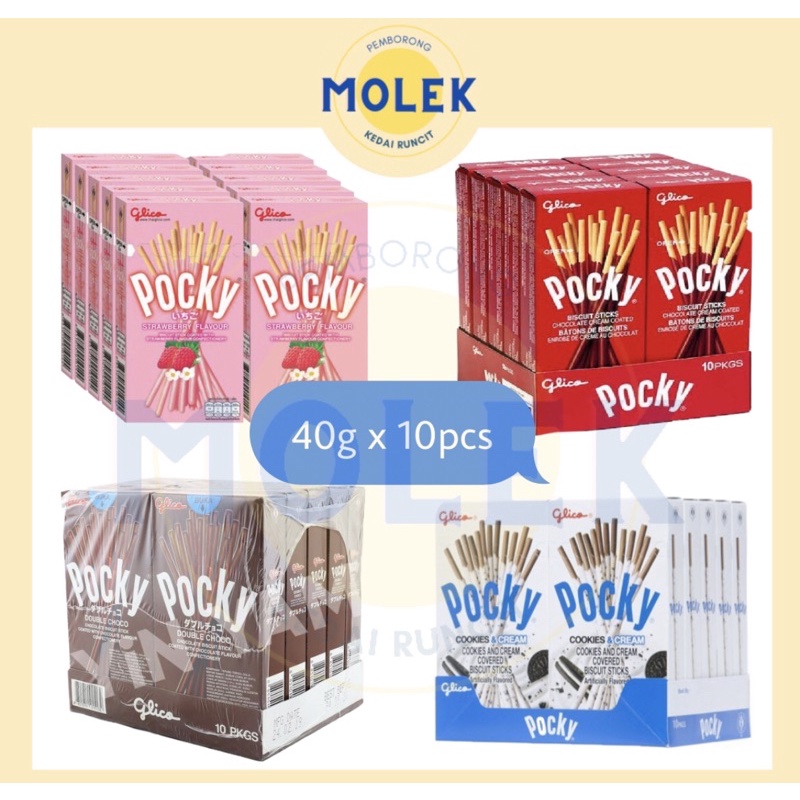 GLICO Pocky Sticks 4 flavors (40g x 10packs) | Shopee Malaysia
