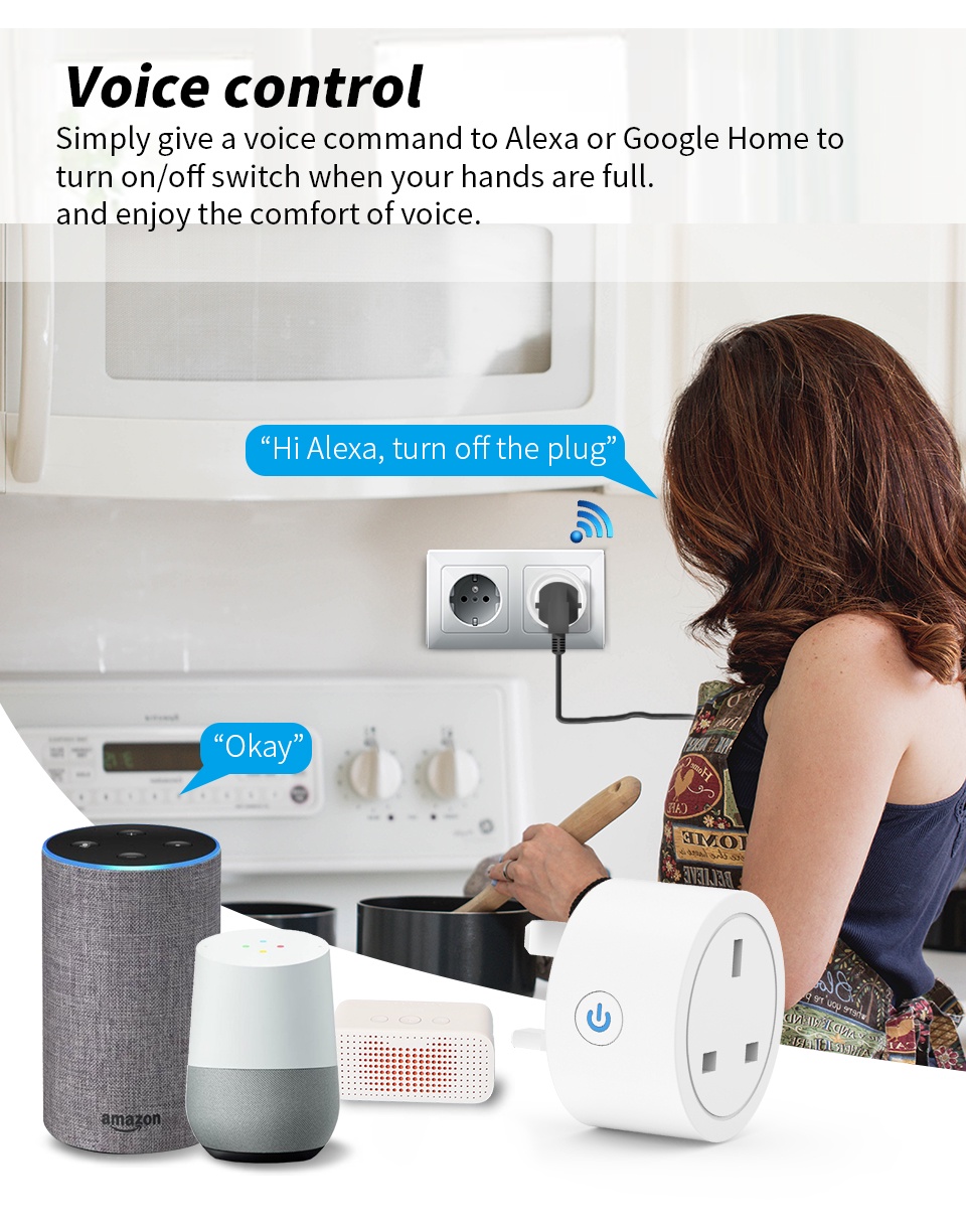 Tuya Smart plug wifi smart socket 16/20A smart switch UK Plug Adaptor ...
