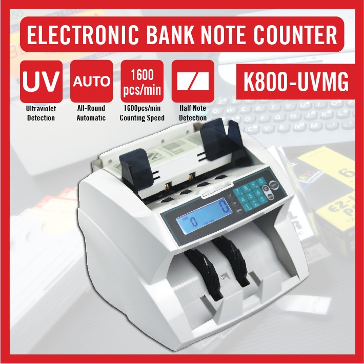 Electronic Bank Note Counter (1600 Pieces per Minute) - K800-UVMG ...