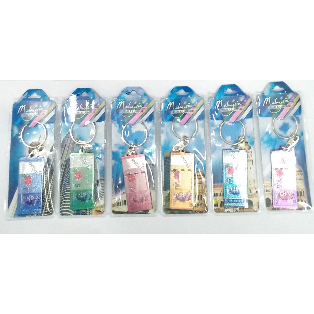 Ready Stock 6 in 1 (Set A) Malaysia CURRENCY Foil Keychain , Malaysia ...