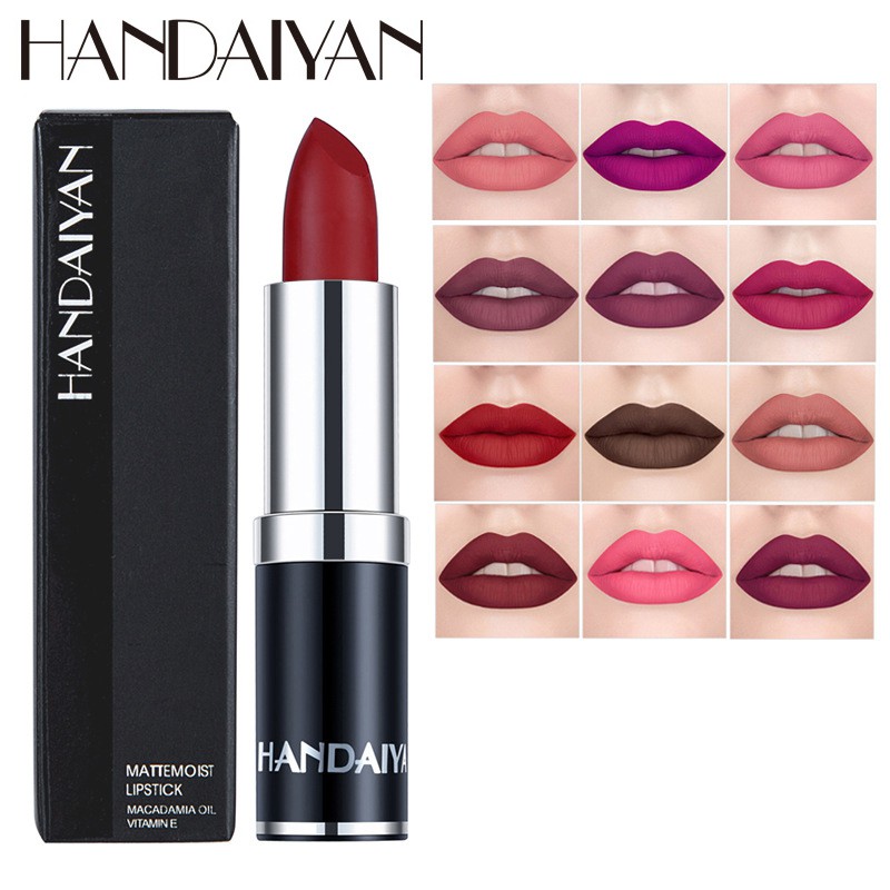 HANDAIYAN 12 Colors Matte Lipstick Waterproof Lipstik Long Lasting ...