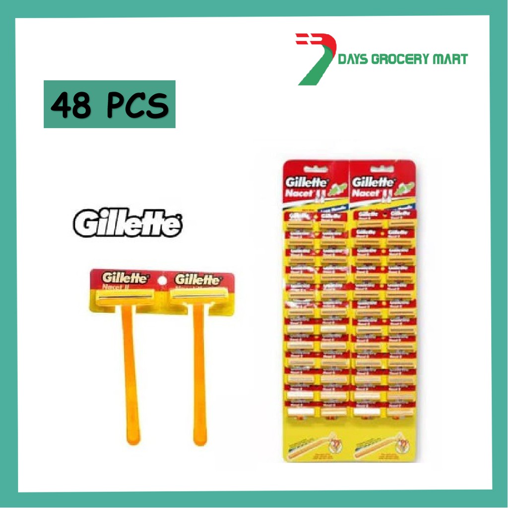Gillette Nacet II Yellow 48 pcs / Pack ( 1 PAPAN ) | Shopee Malaysia