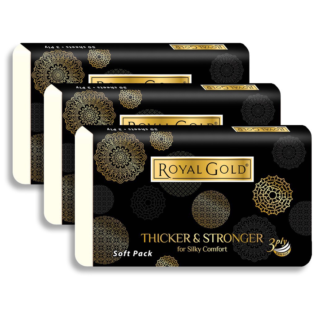 Royal Gold 3ply Tissue 50's×3 Soft Pack | Shopee Malaysia