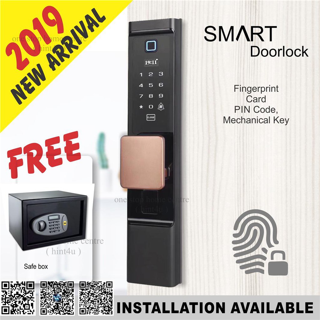 Biosystem 8H Fingerprint card pin key Digital Security Door Lock Free ...