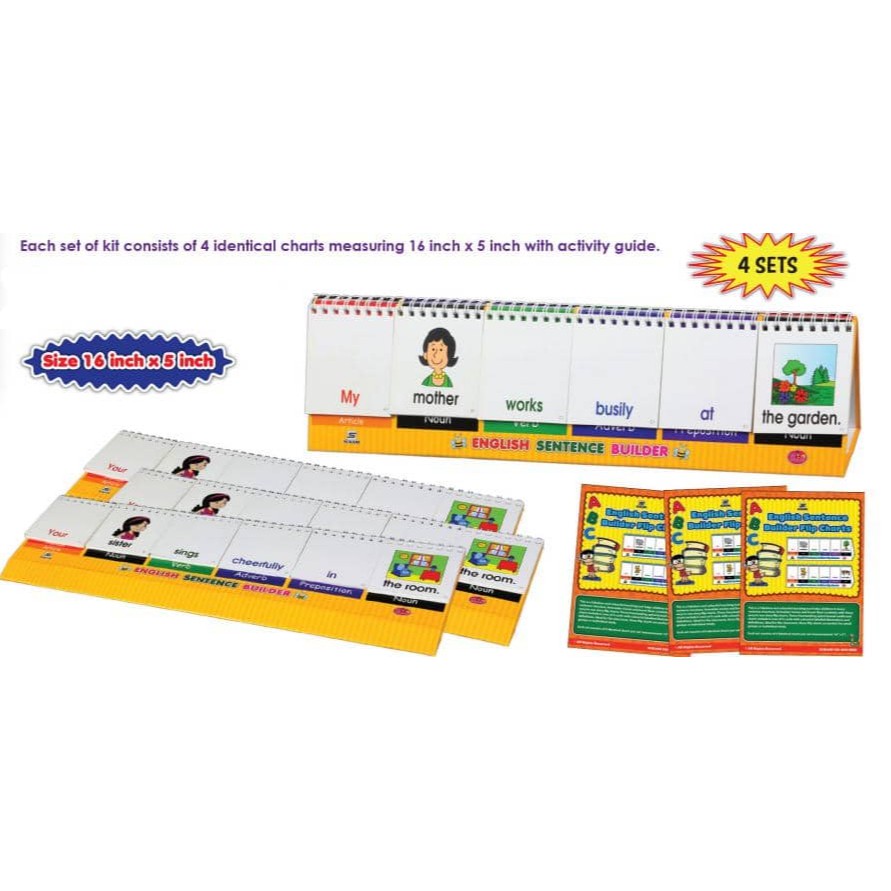 English Sentence Builder Flip Chart ( 4 SET ) | Shopee Malaysia