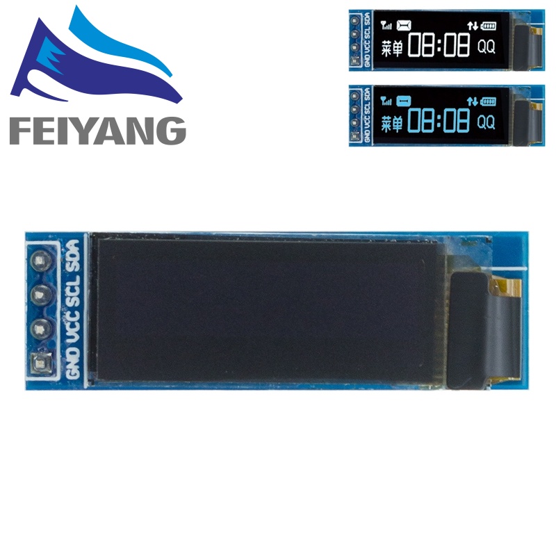 0.91" inch 128x32 I2C IIC OLED LCD LED White / Blue Graphic Display ...