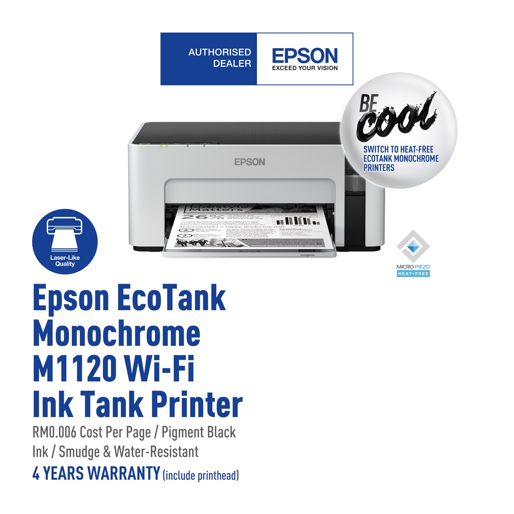 Epson EcoTank M1120 Ink Tank System Printer | Shopee Malaysia