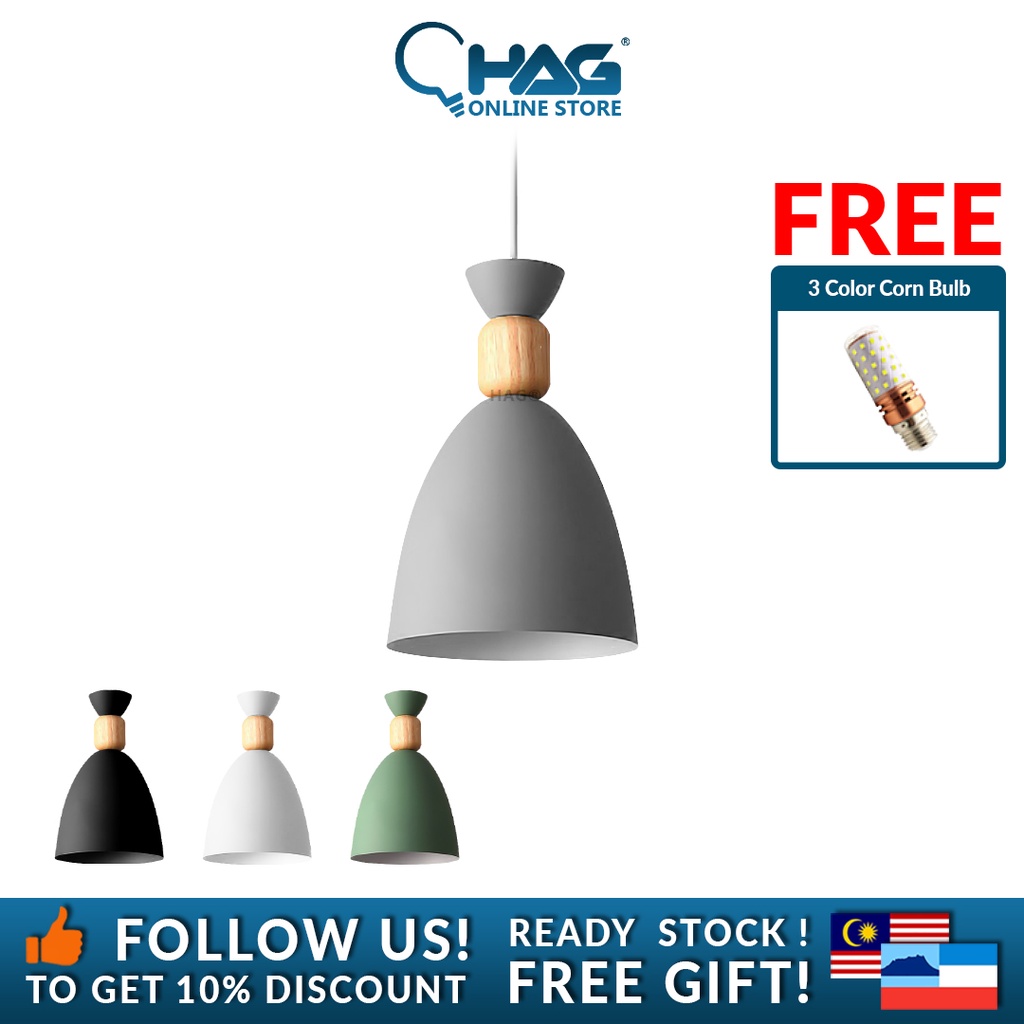 HAG® Macaron Pendant Light - Black, Green, Grey, White (Free 3 Color ...