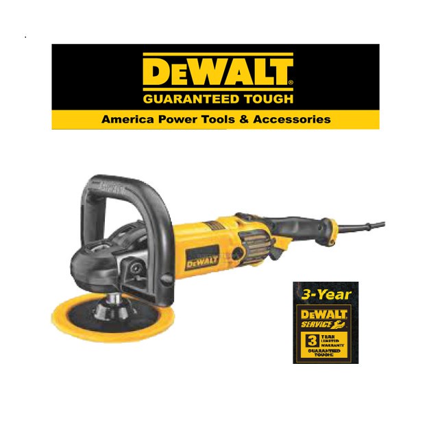Dewalt DWP849X -7 "1250W/ 178mm Variable Speed Polisher soft Start+Side ...