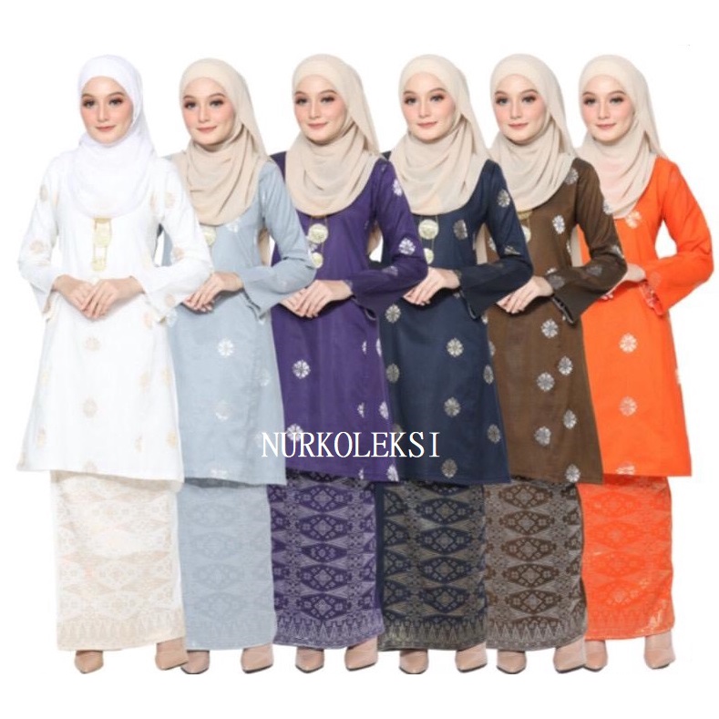 🔥NEW ARRIVAL🔥 BAJU KURUNG PAHANG SONGKET FREE VEIL (S-XXL) HOT COLORS ...