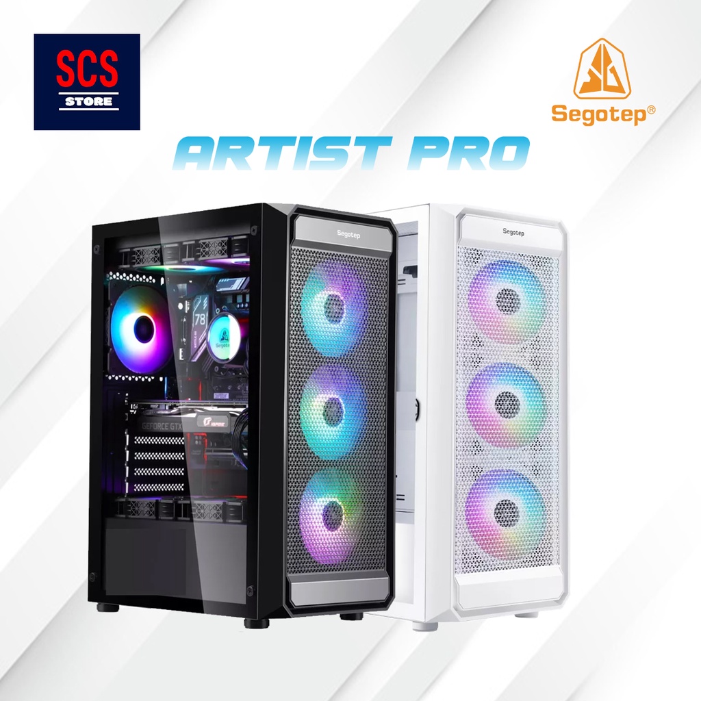 SEGOTEP Gaming ATX Case Artist Pro Black / White With Remote Control ...