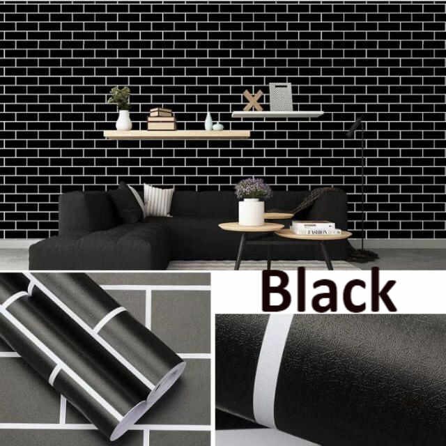 Black/White Brick Wallpaper Easily Removable Wallpaper 3D Brick Look ...