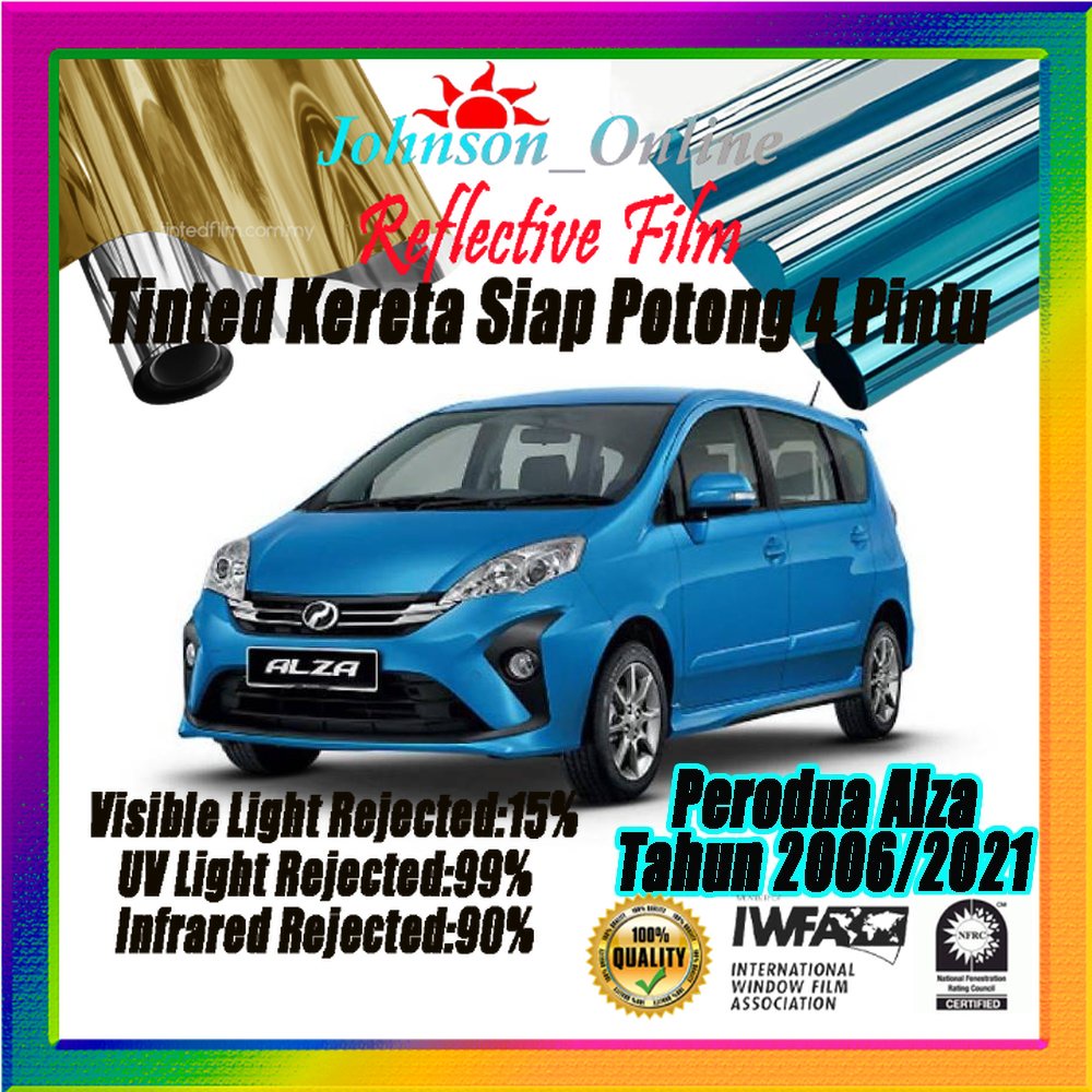 Tinted kereta siap potong 4 pintu untuk Alza 2006-2020 Tinted silver ...
