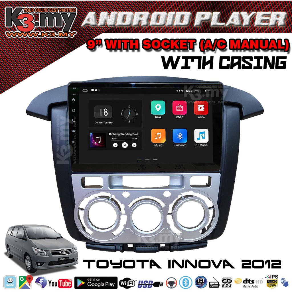Toyota Innova 2012 9'' 1+16G Wifi Big Android Player with Casing ...