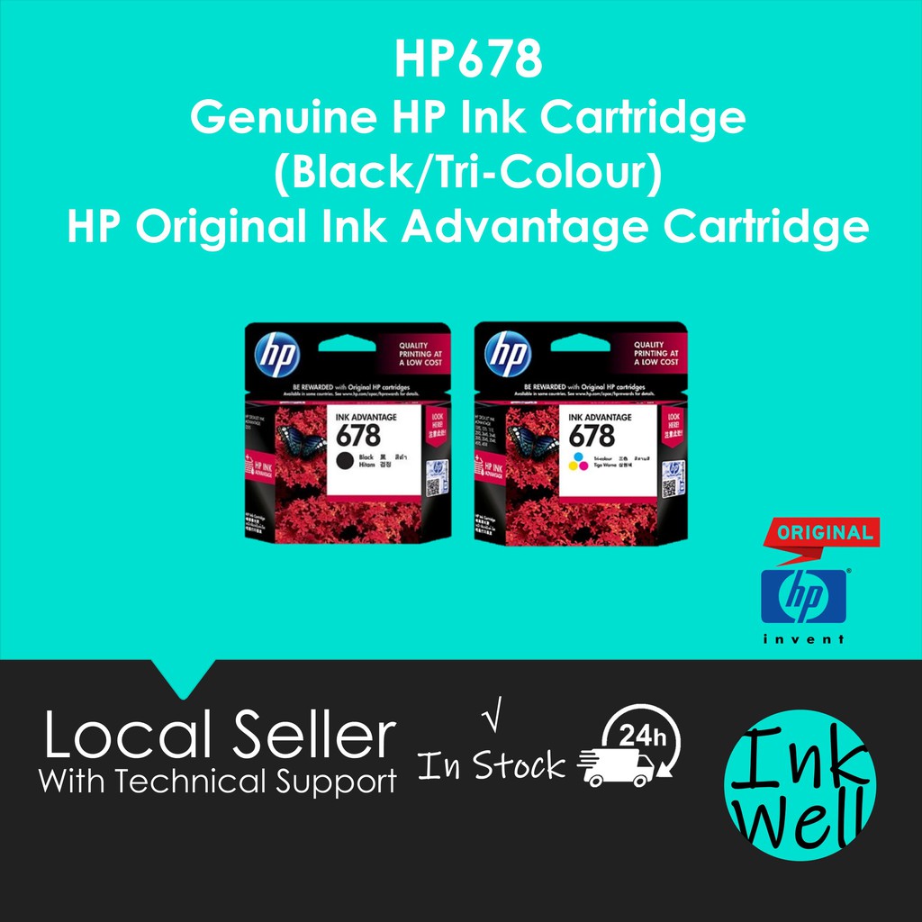 HP 678 Black / Tri-Color Original Ink Advantage Cartridge (CZ107AA ...