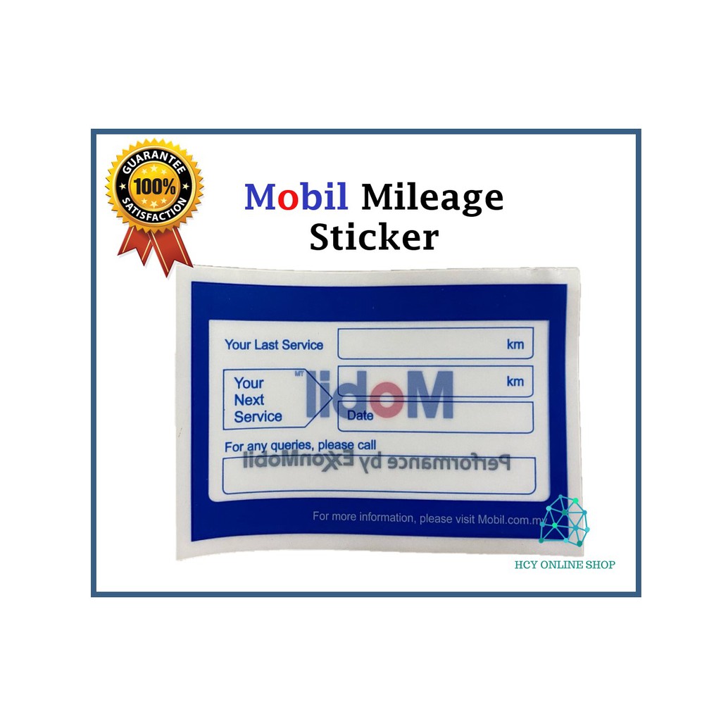 High Quality Original Mileage Sticker Mobil Service Interval / Change ...