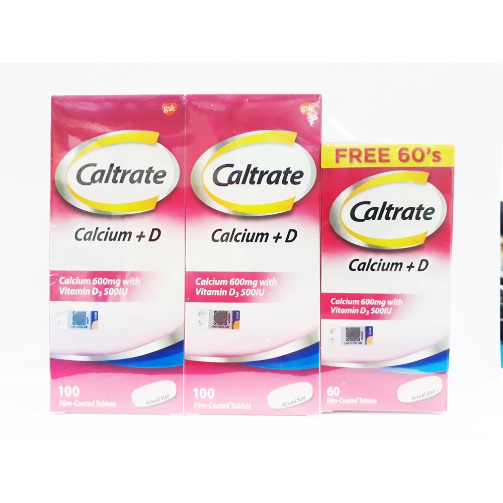 Caltrate 600 + D Calcium 100'sx2+60's (Dietary Supplement For Bone ...