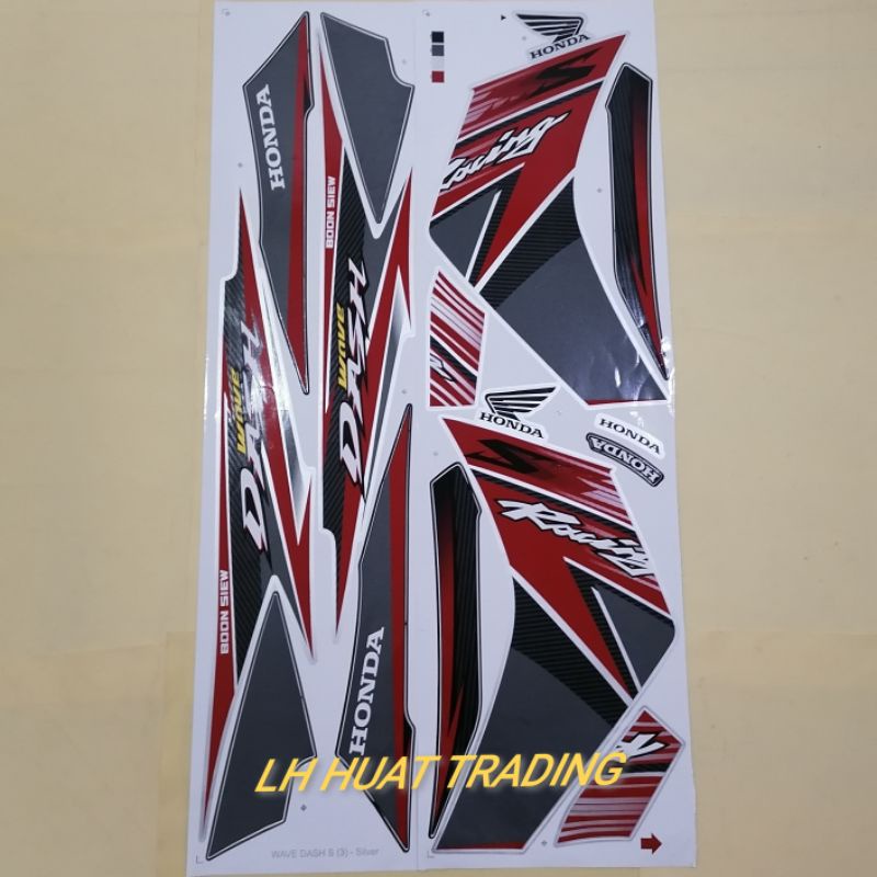 HONDA WDASH S STICKER (3) // WAVE DASH S 110 V2 DASH110 S BODY COVER SET STICKER STIKER STRIPE ...