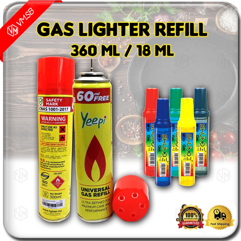 Gas Refill Butane Gas Lighter Refill Pemetik Api Fuel Fluid 360ml Topup ...