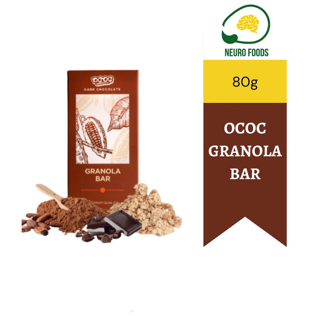 OCOC Granola Bar Snack 80% Dark Chocolate 80gram | Shopee Malaysia