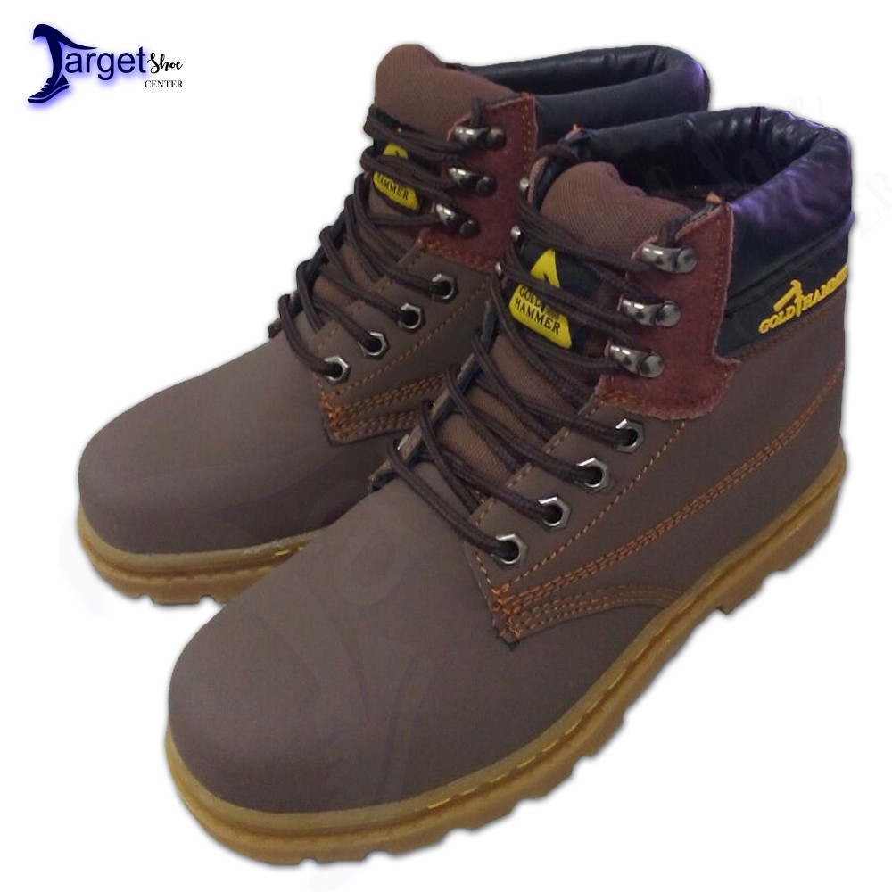 GOLD HAMMER Steel Toe Cap Work Safety Shoes (BROWN) | Shopee Malaysia