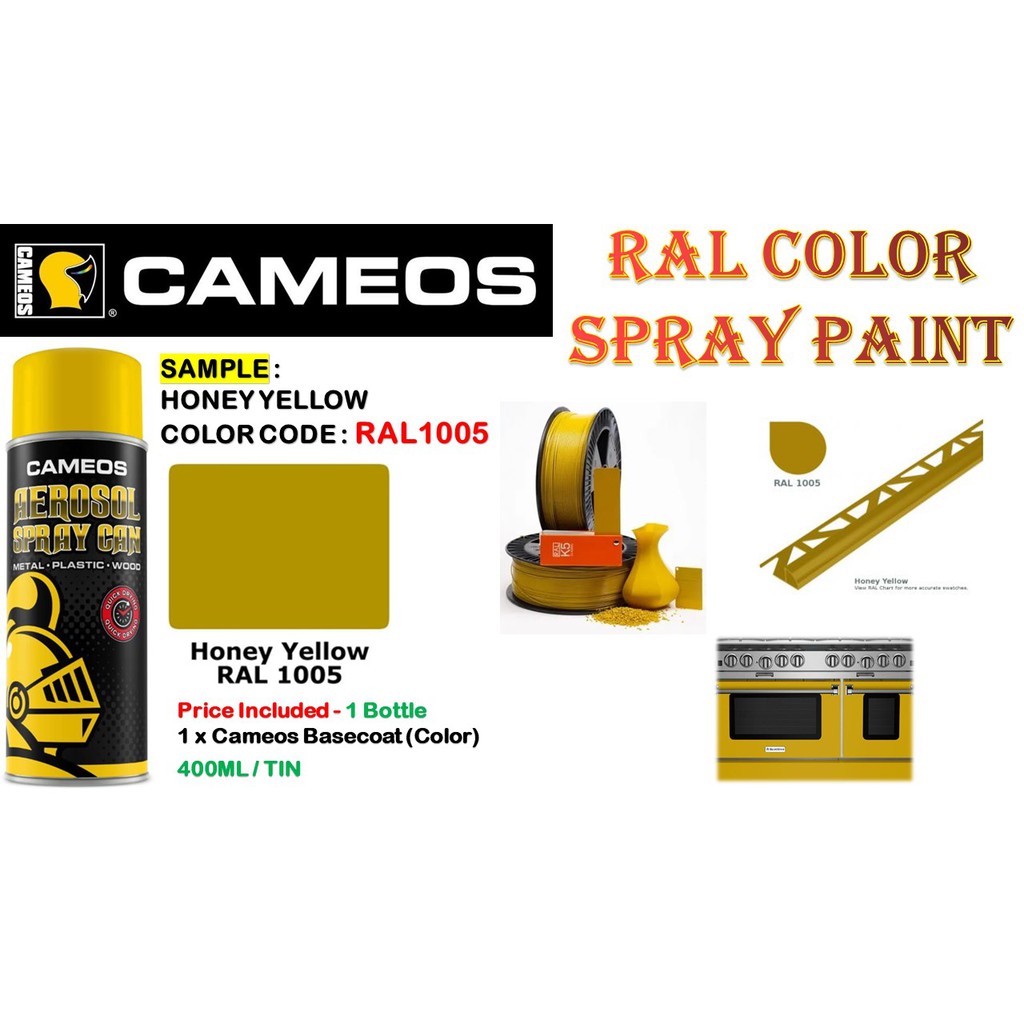 RAL COLOR - RAL1000 - RAL1018 - AEROSOL Spray Paint - CAMEOS 400ML/TIN ...