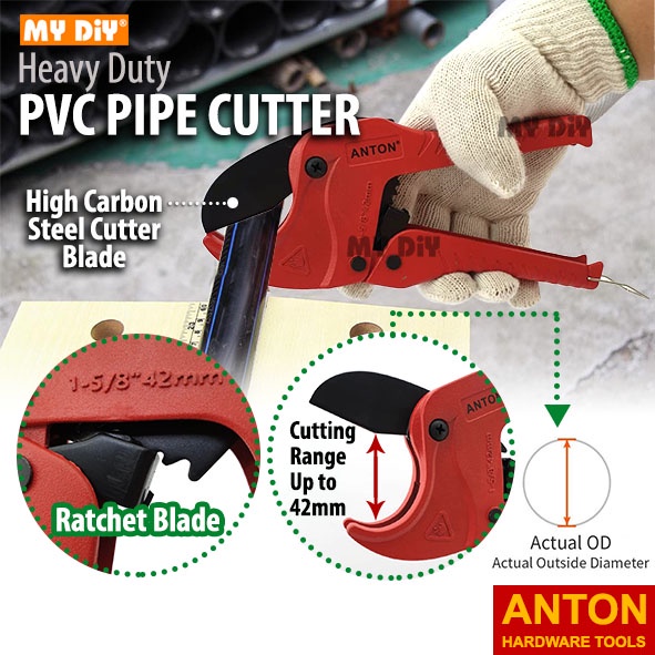 DIY Onlineu4 - Anton PVC Pipe Cutter 42mm Alloy Body Forged Steel Blade ...