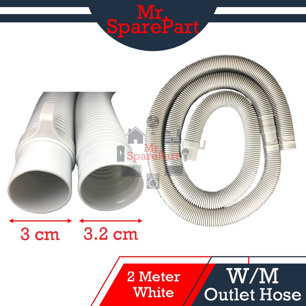 Washing Machine Outlet Hose 2 Meter ( White ) ( Flexible ) | Shopee ...