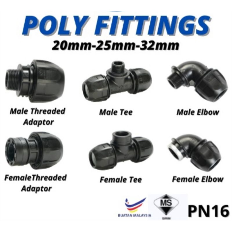 POLY FITTINGS [ POLY CONNECTER ] 20MM - 25MM - 32MM | Shopee Malaysia