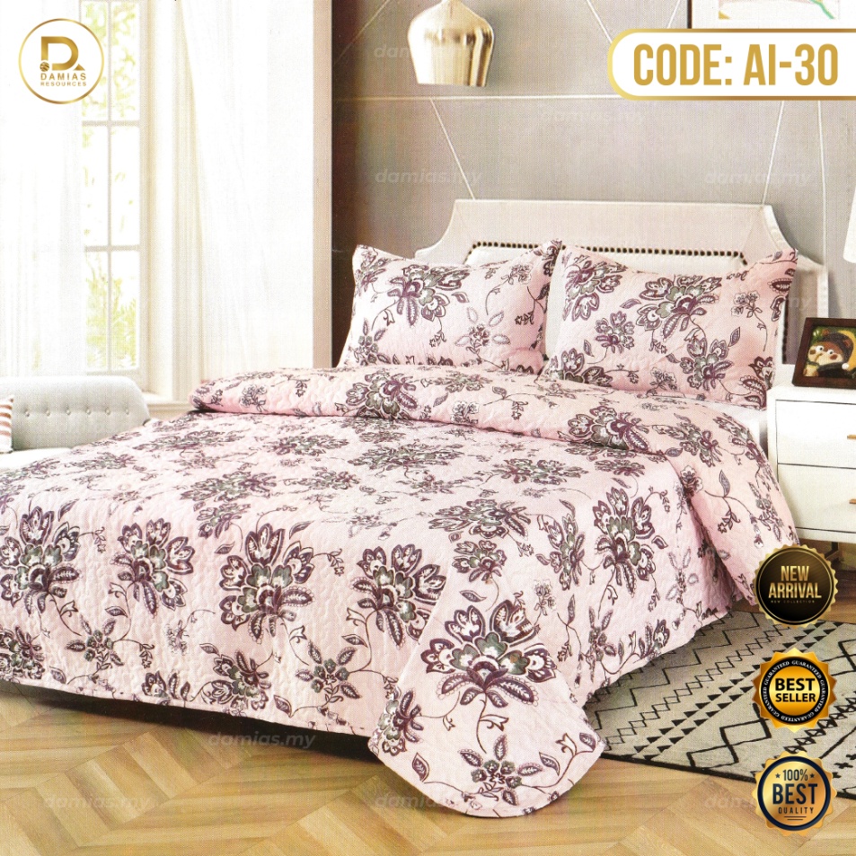 Terlaris Cadar Patchwork 3 in 1 Queen AizhuoFREE Bag Simpanan BedSheet ...