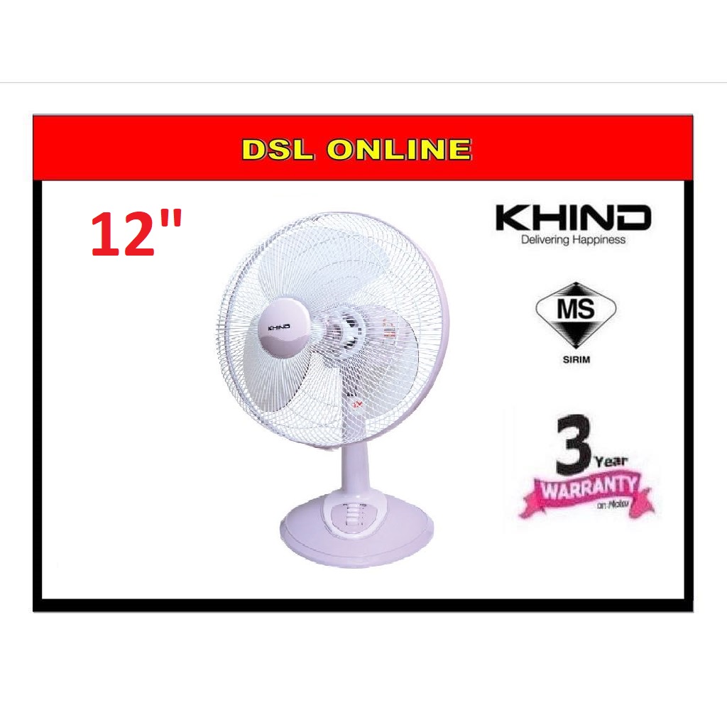 KHIND MIDEA KIPAS MEJA TABLE FAN 12 INCI | Shopee Malaysia