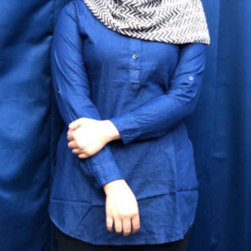 🔥[READY STOCK]🔥🔥 WOMAN'S BAJU JEANS MUSLIMA DENIM SHART HALF BUTTON ...