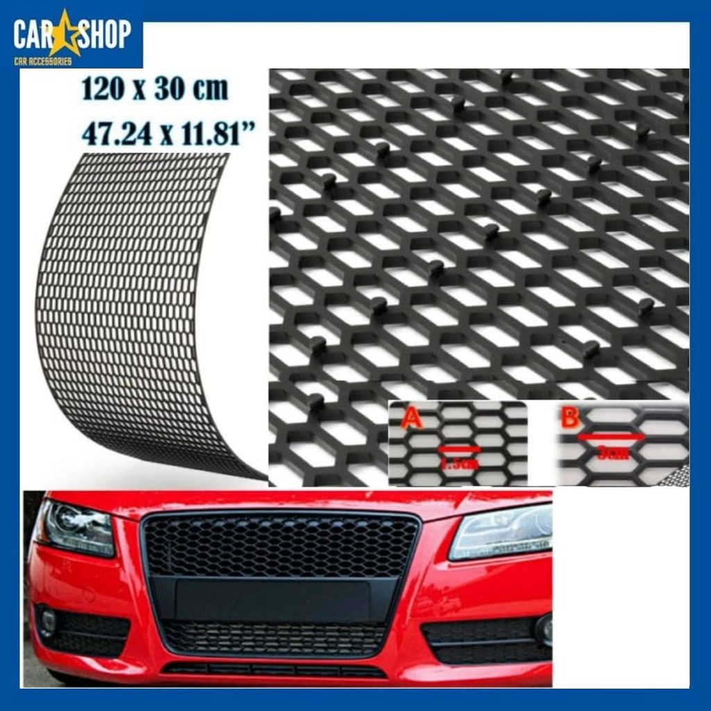ABS Plastic Car Front Bumper Mesh Grille Cover Universal Vehicle Mesh ...