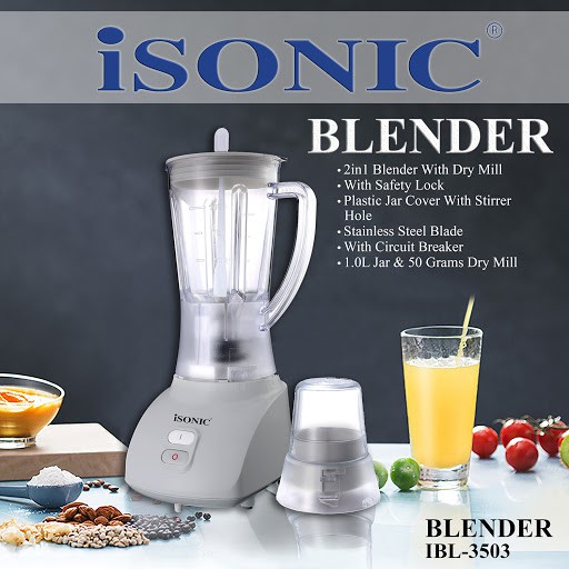 Isonic 2 in 1 blender with dry mill IBL-3503 | Shopee Malaysia