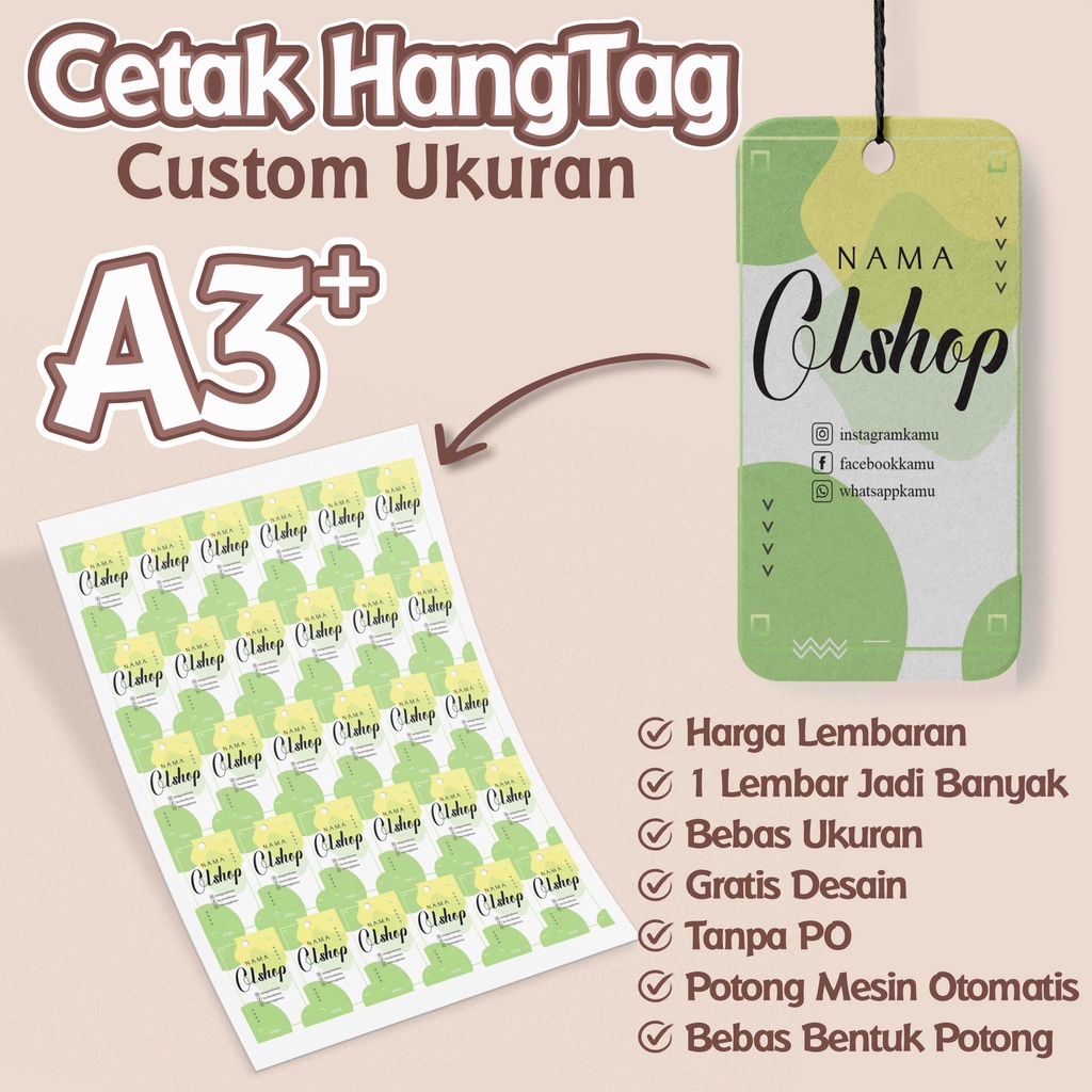 Custom Hang Tag Size A3+ / Clothes Hang Tag / souvenir Hang Tag / Accessory Hang Tag / Birthday ...