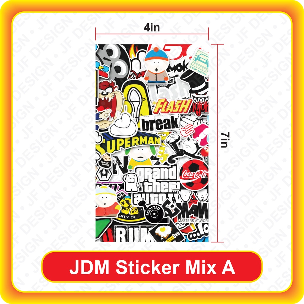 Quality JDM Sticker Mix [Design 1][4in X 7in][Car Sticker][Outdoor ...