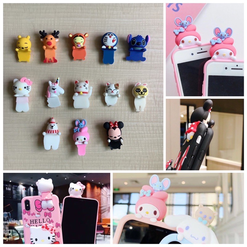 3D DIY customise phone casing case pooh deer tiger doraemon stitch ...