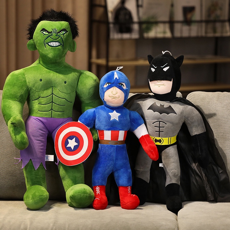 Soft Super Hero Plush Toy Captain America Hulk Plushies Stuffed Anime ...