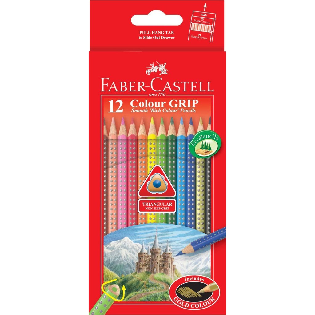 Faber-Castell 12-Piece Color Grip Pencils Multicolour | Shopee Malaysia