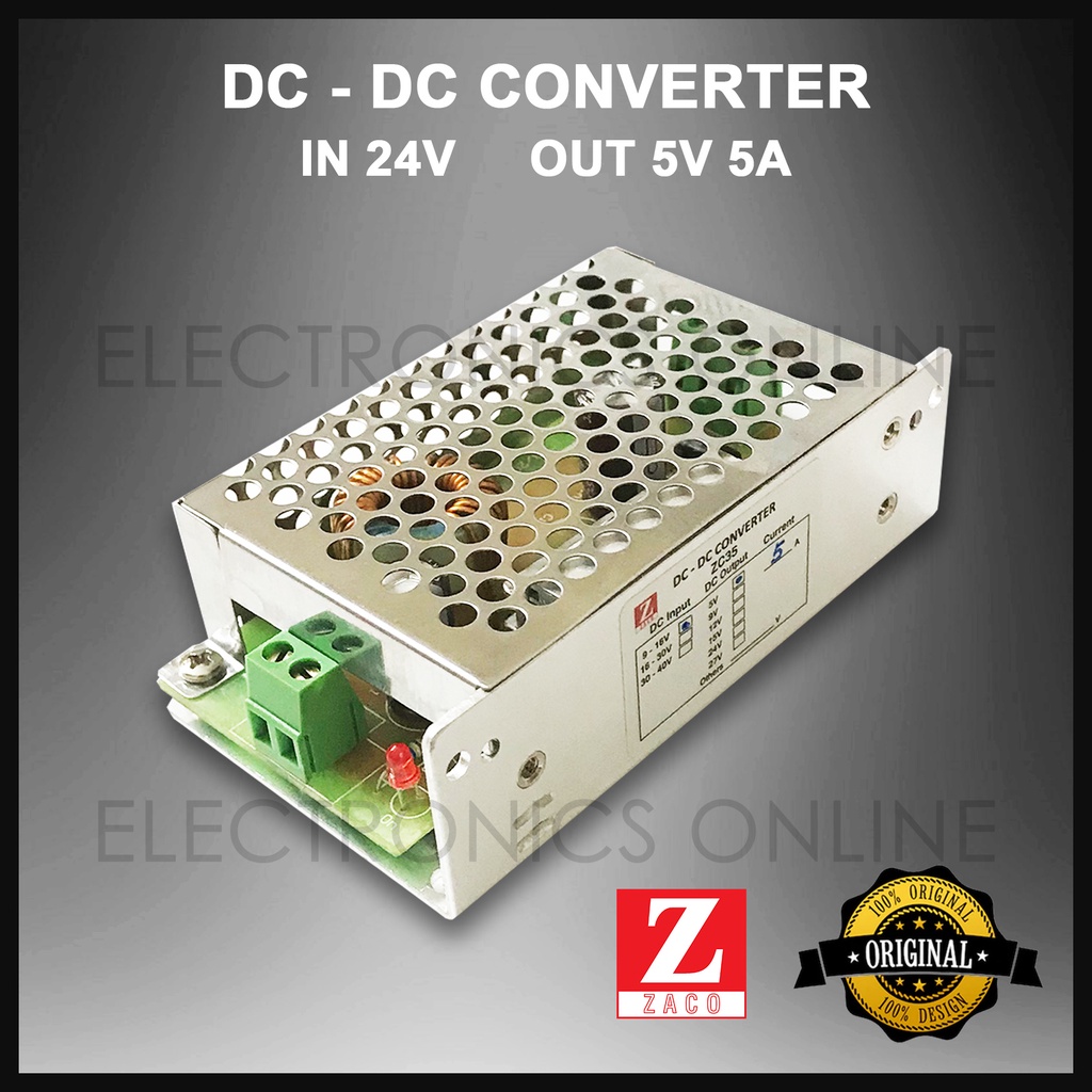 ZACO DC-DC Converter In 24V Out 5V 5A ZC35-5 Switching Power Supply ...