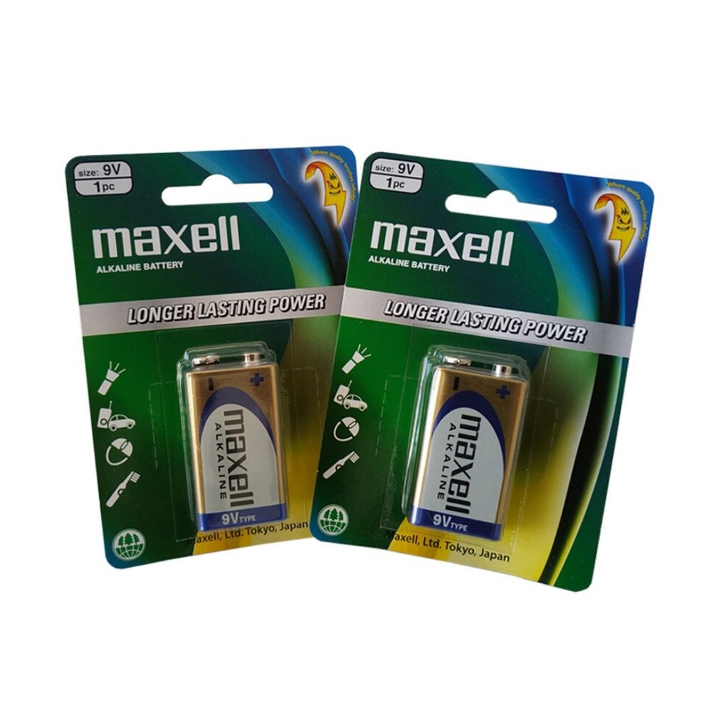 Maxell 9V Long Lasting Alkaline Battery (1pcs) / Bateri Petak Alkaline ...
