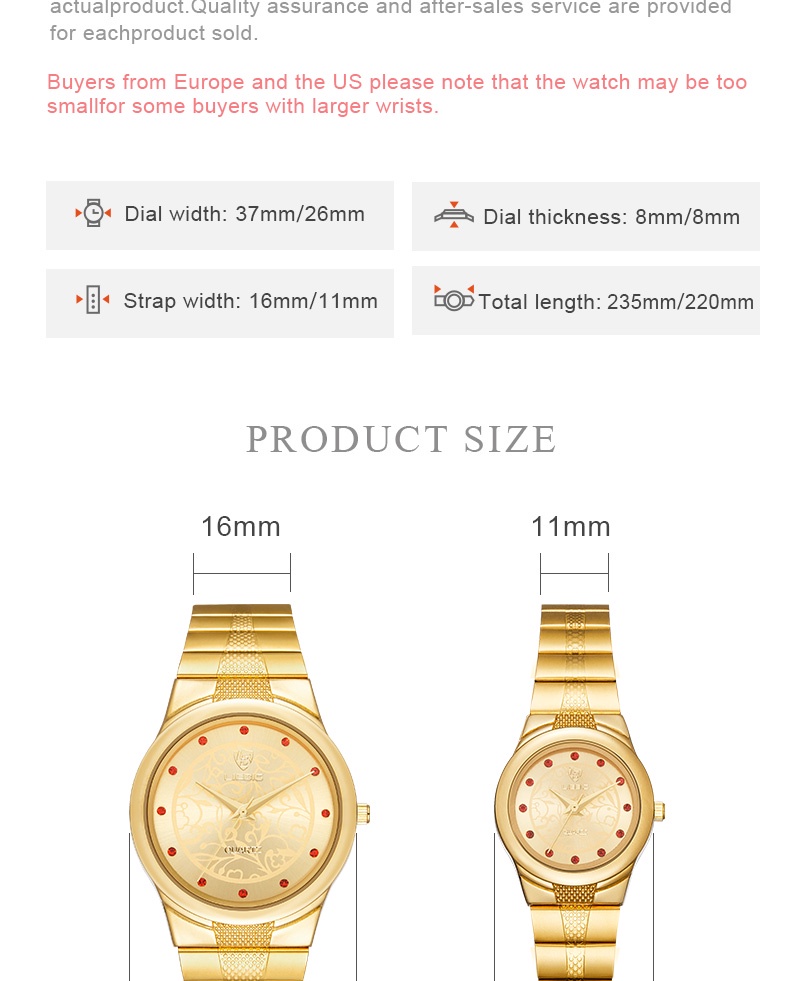 LIEBIG Quartz Watch Stainless Steel Couple Watch 30M Waterproof ...