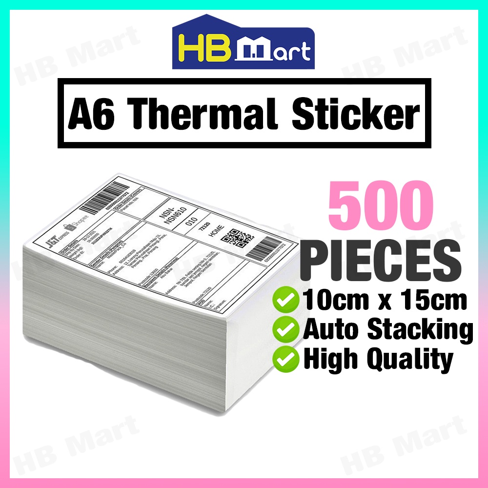 500pcs Thermal Sticker A6 Paper Roll Fold Stack Airway Bill Sticker ...