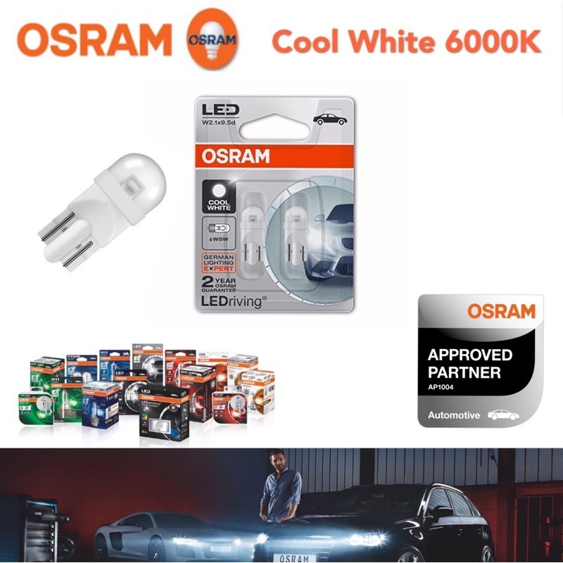 2780CW-02B / 2825DW3.1 OSR (eco pack) Osram LED T10 6000k cool white (W5W/ 4090/ T10) 12V 1W W2 ...