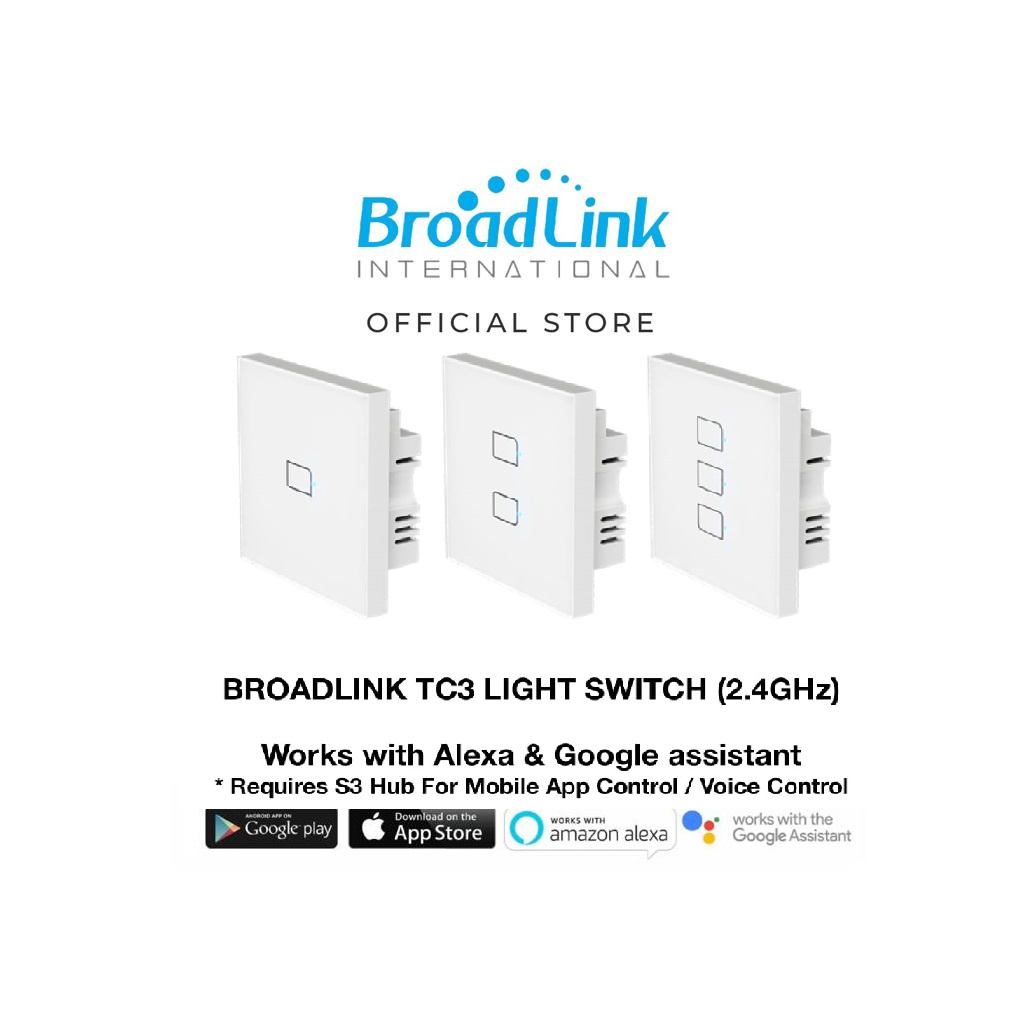 Broadlink TC3 Smart WiFi Wall Switch Requires S3 Hub to Work | Shopee ...