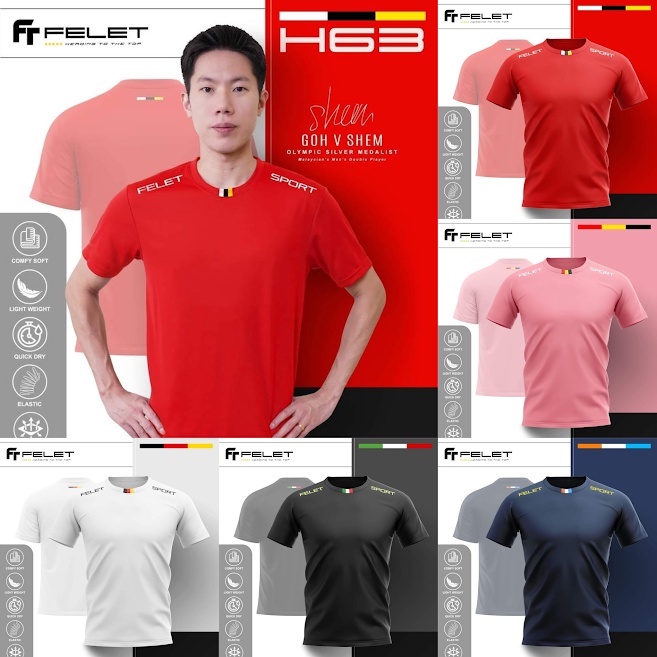 Felet H Series Baju Badminton Tournament Jersey Sports FELET RN3605 ...