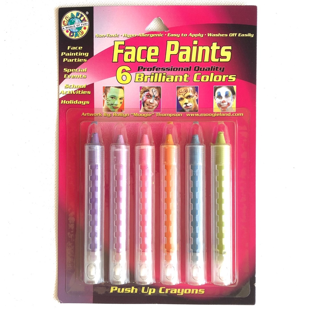 Face Paint Brilliant Face Paint Push-Up Crayons 6/Pkg | Shopee Malaysia