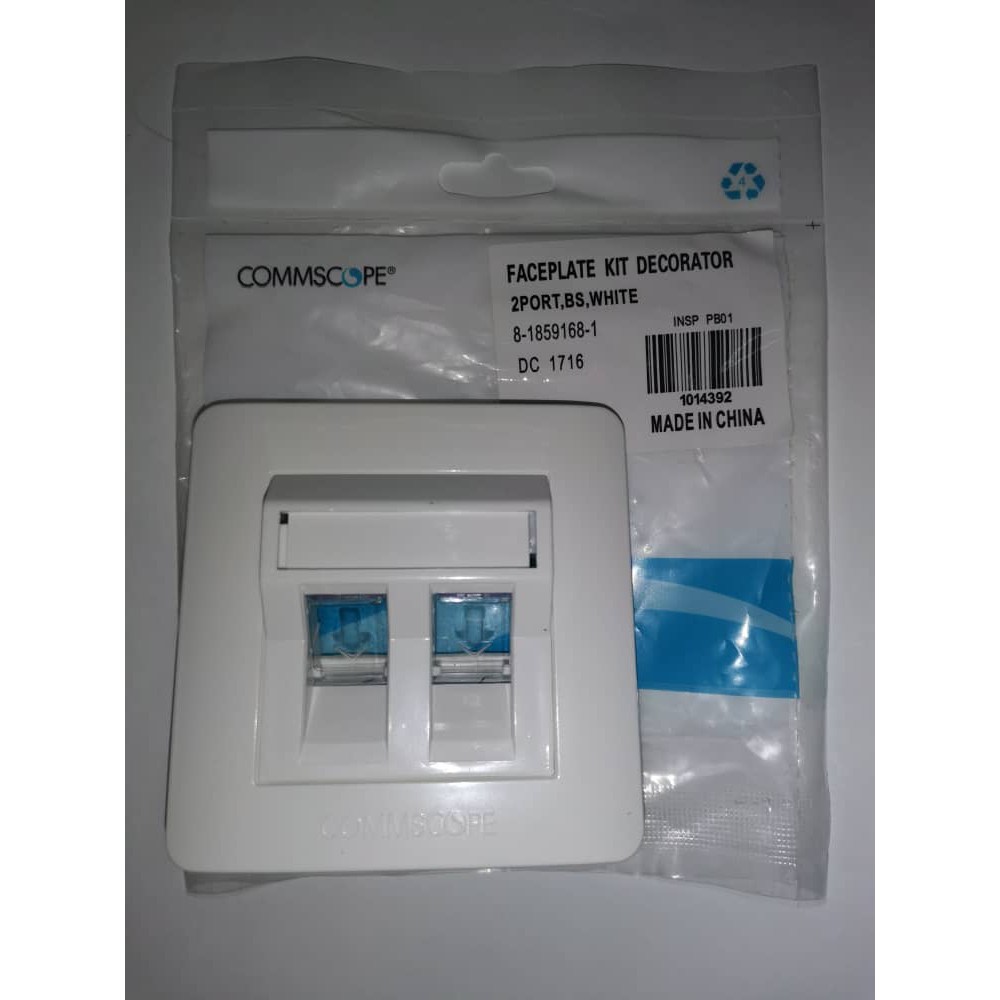 COMMSCOPE Cat5e/ Cat6/ RJ45 DOUBLE Port Degree Faceplate (FP) 10PCS ...